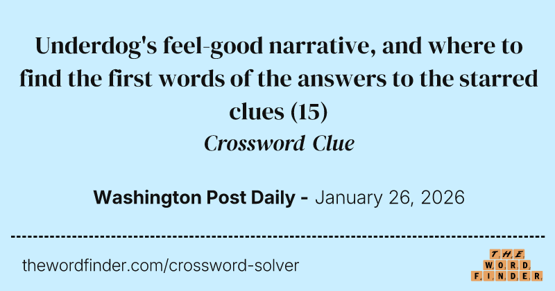 Underdog's feel-good narrative, and where to find the first words of ...