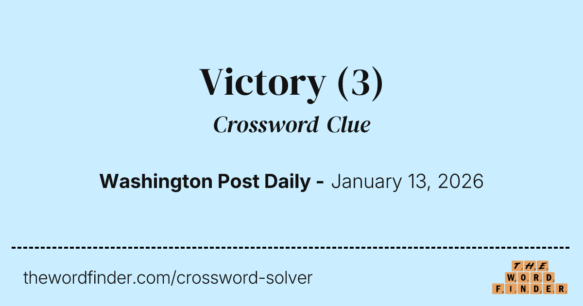 Victory — Crossword Clue