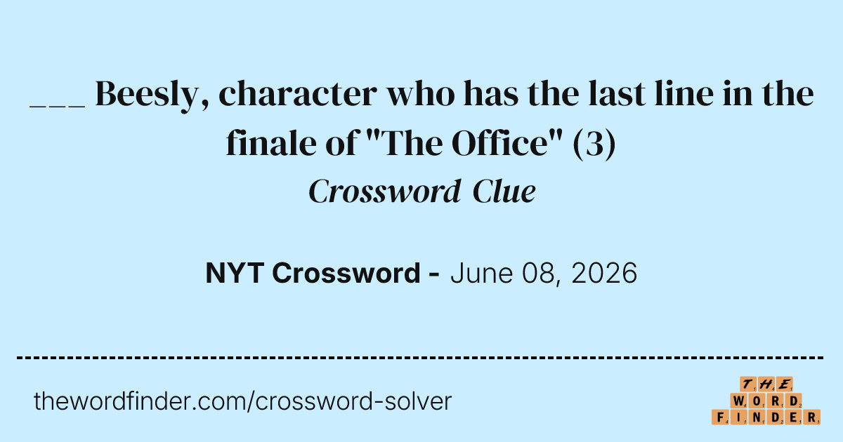 Beesly, character who has the last line in the finale of "The Office ...