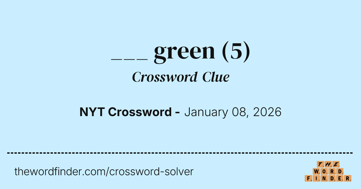 green — Crossword Clue