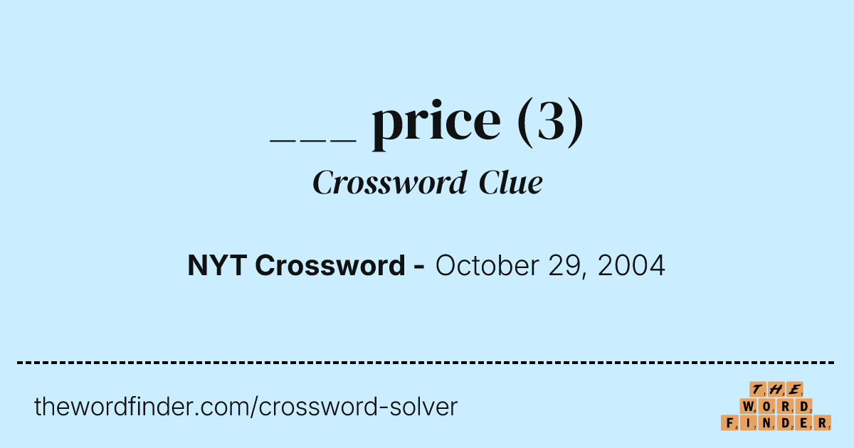 price — Crossword Clue