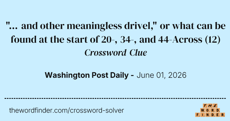 and other meaningless drivel," or what can be found at the start of 20 ...