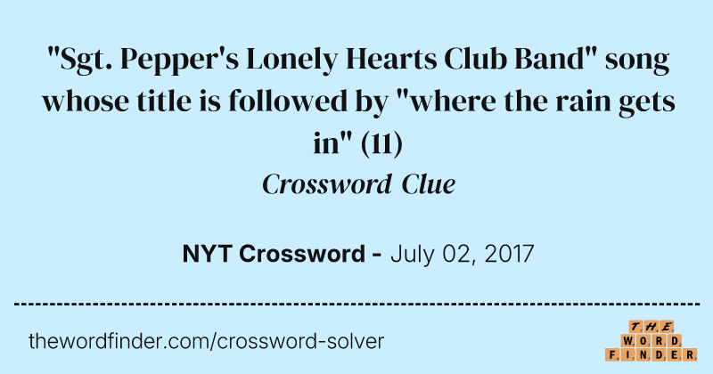 "Sgt. Pepper's Lonely Hearts Club Band" song whose title is followed by ...