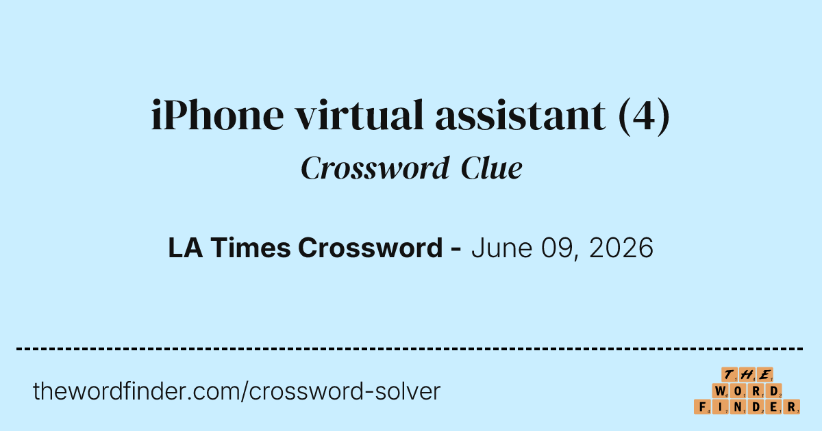 iPhone virtual assistant — Crossword Clue