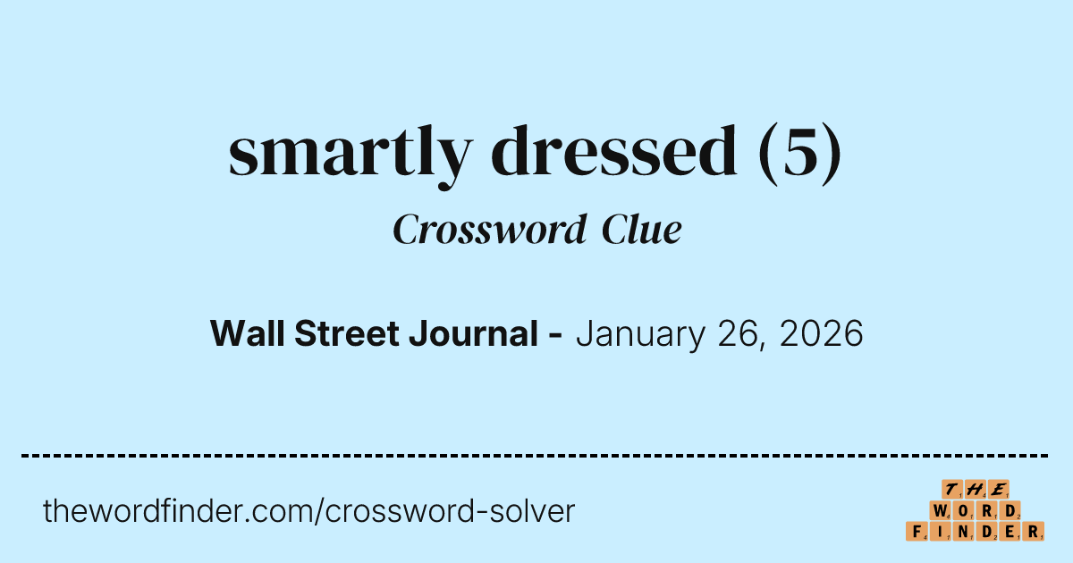 smartly dressed — Crossword Clue