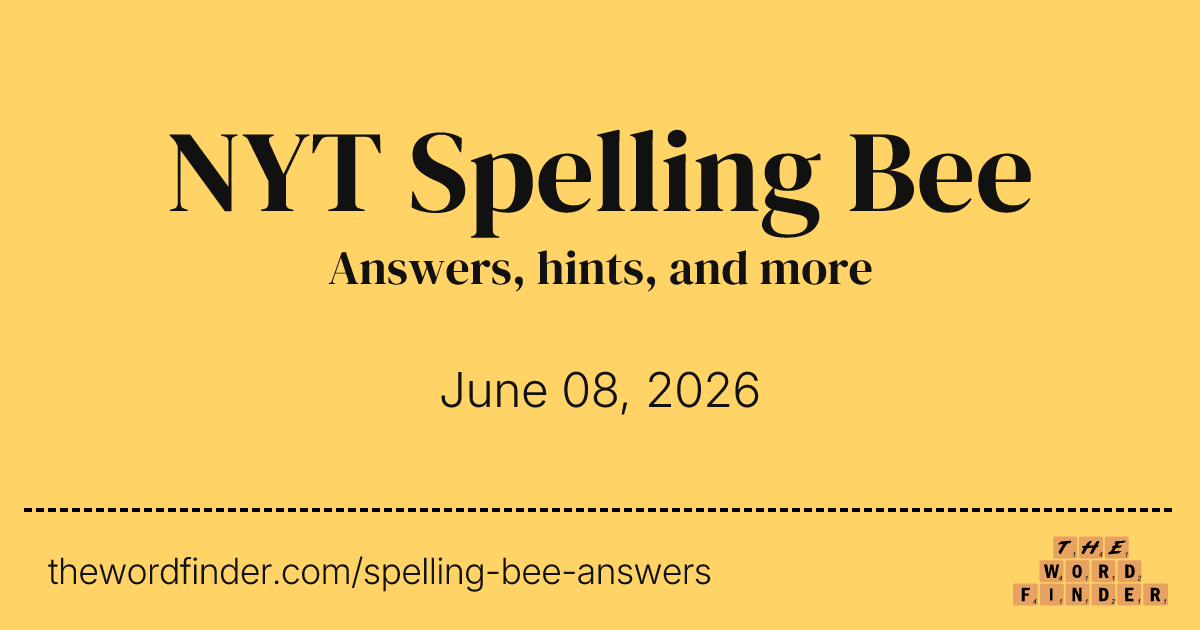 Spelling Bee Answers