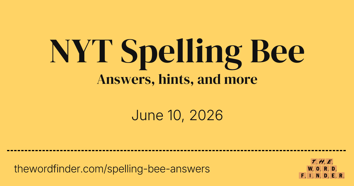 Spelling Bee Answers