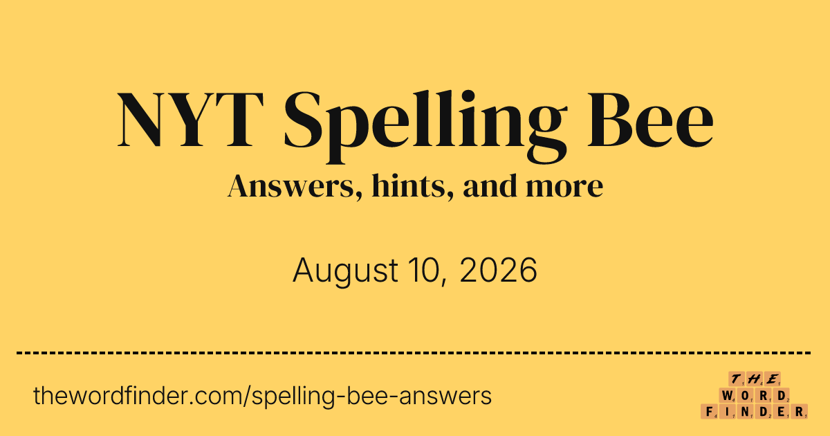 Spelling Bee Answers